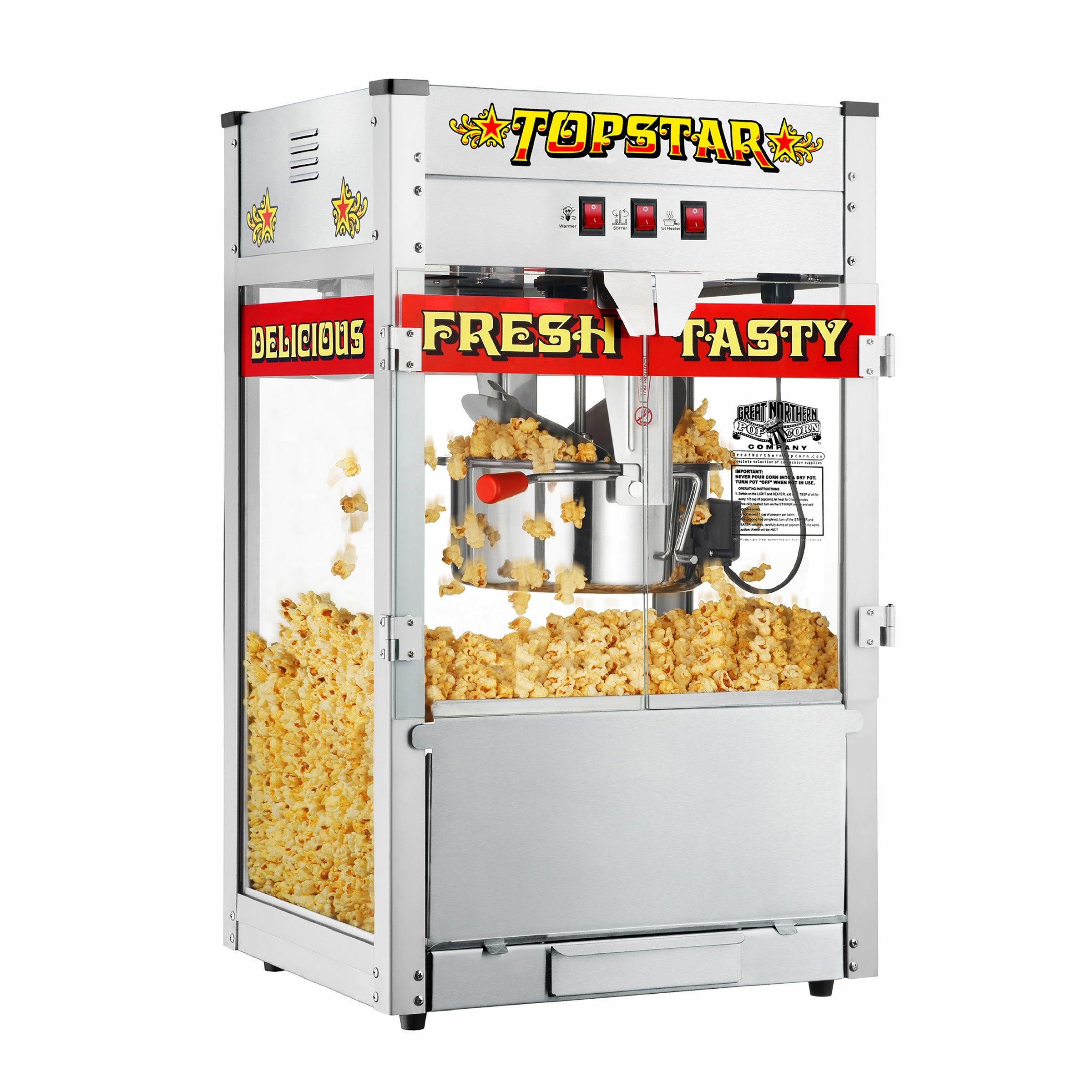 Top Star 12oz Countertop Popcorn Machine, Silver Parts – Great Northern ...