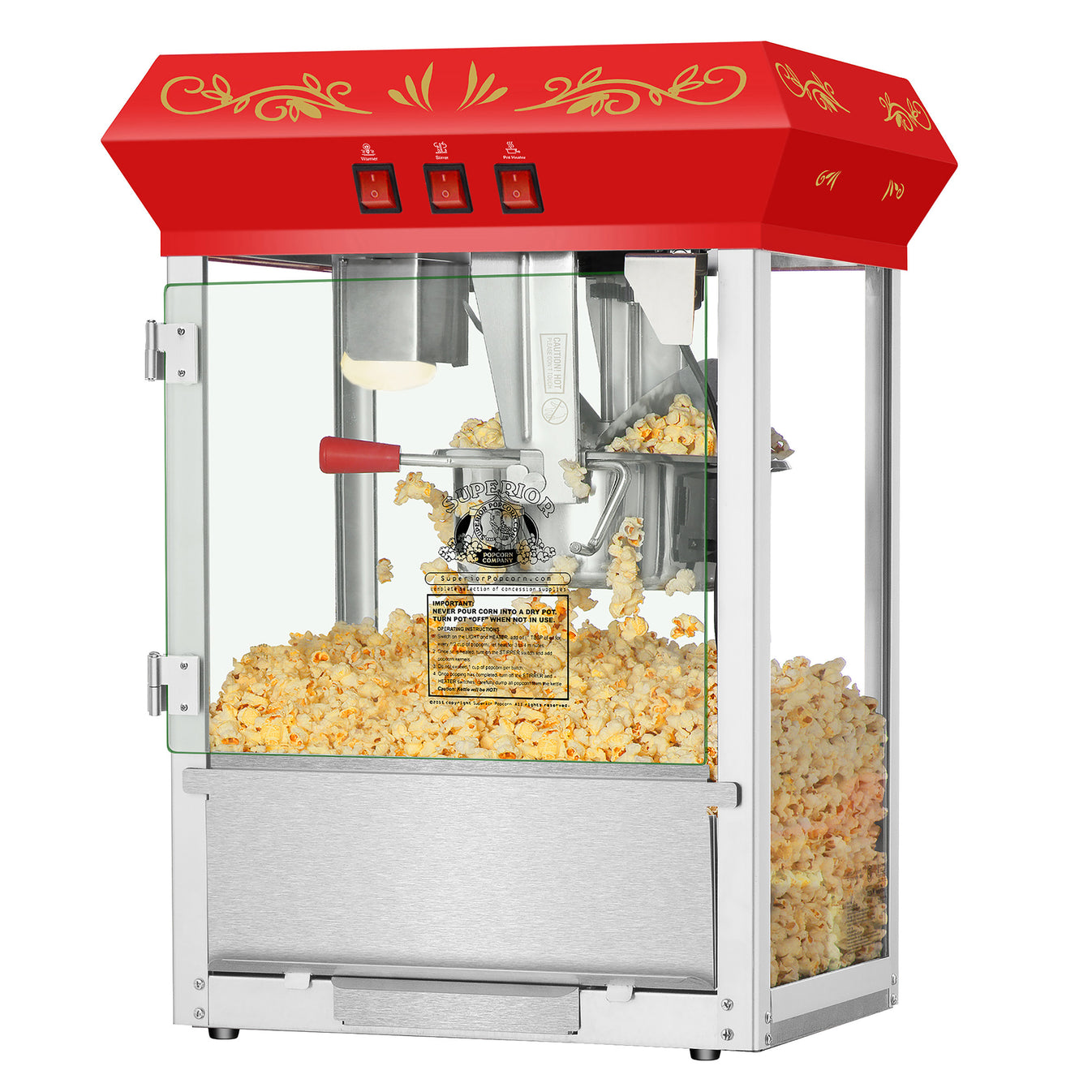 Movie Night Countertop Popcorn Machine - 3 Gallon Popper - 8oz Kettle ...