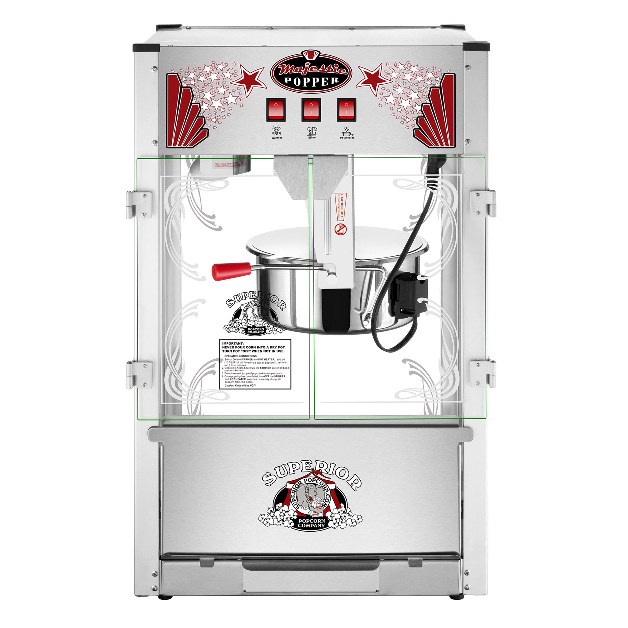 Majestic Countertop Popcorn Machine - Extra Large Movie Theater Style ...